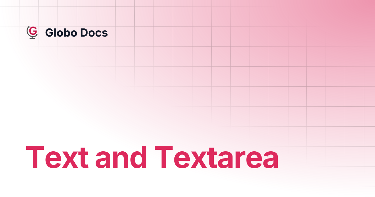 Text and Textarea | Globo Product Options | Globo Docs